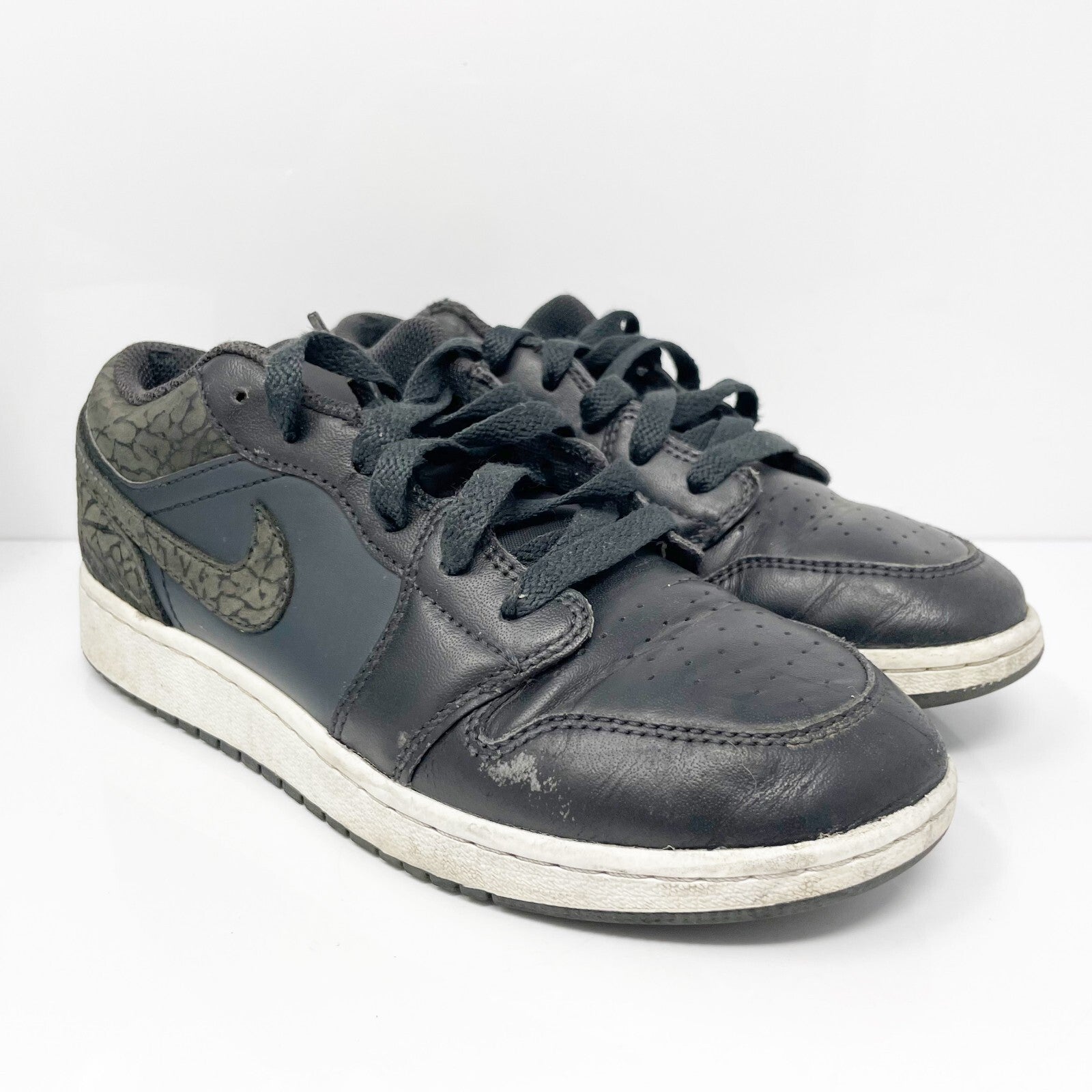 Nike Boys Air Jordan 1 Low SE FB9908-001 Black Basketball Shoes Sneake ...